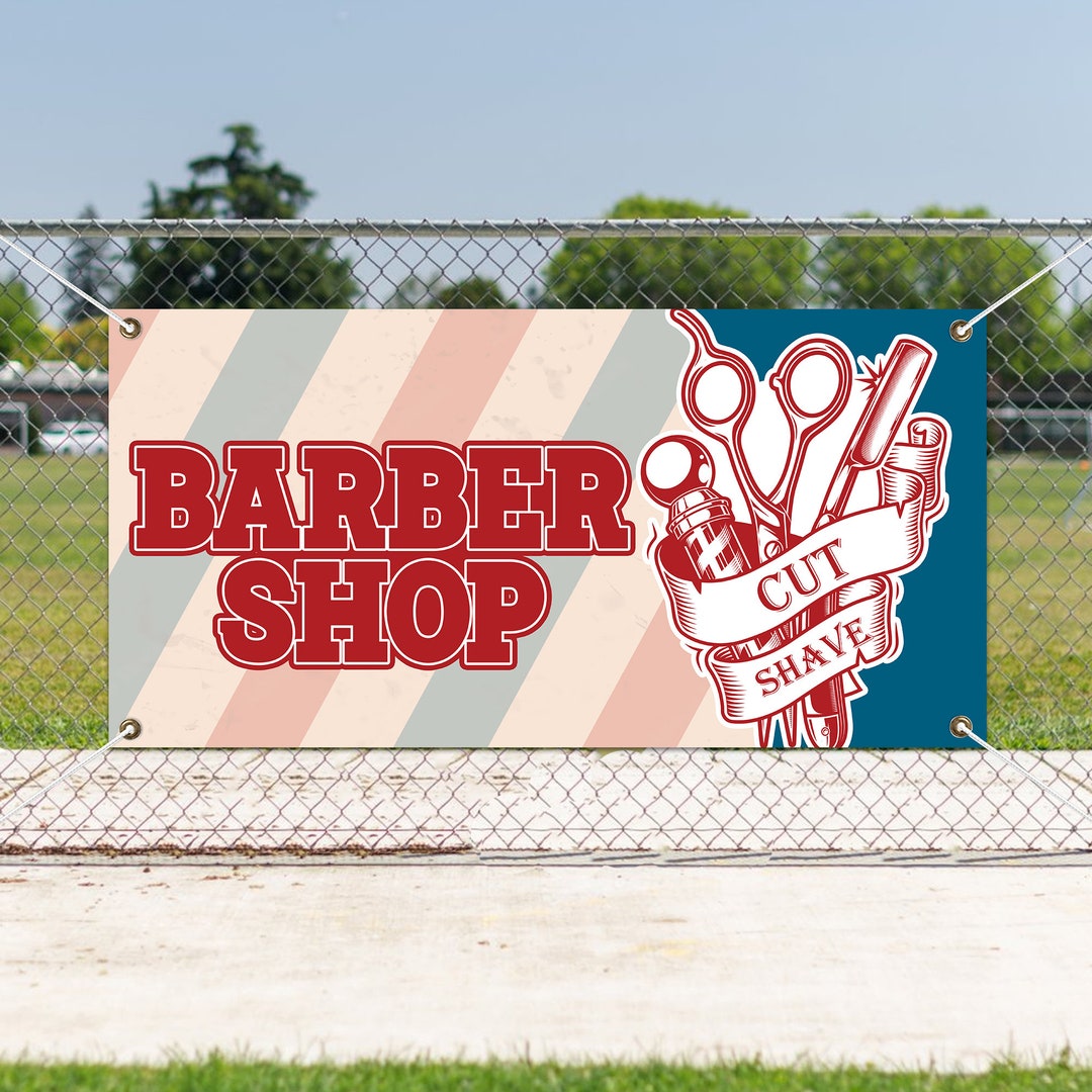 Barber Shop Banner, Barbershop Banner for Business SKVM42 - Etsy