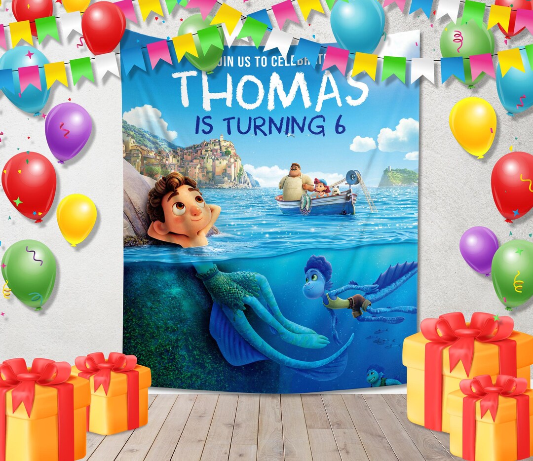 Luca Family Birthday Backdrop/luca Birthday Banner/luca Backdrop/custom ...