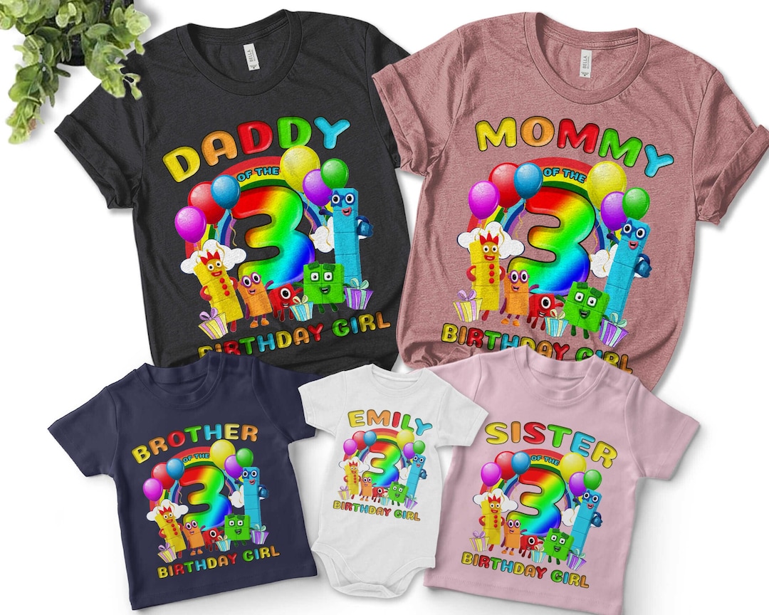Numberblocks Birthday Shirt, Personalized Numberblocks Family T-shirt ...