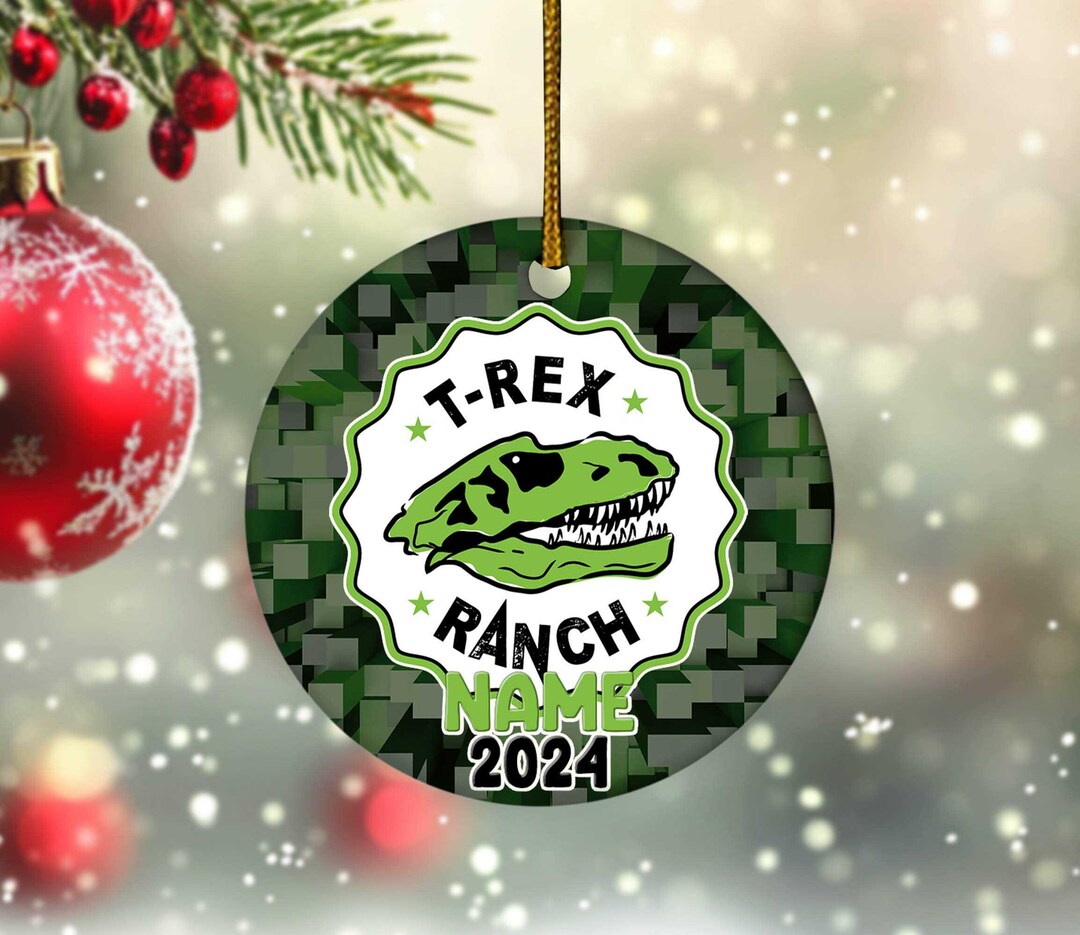 T-rex Ranch Park Ranger Ornament, Custom Name T-rex Ranch Park Ranger ...