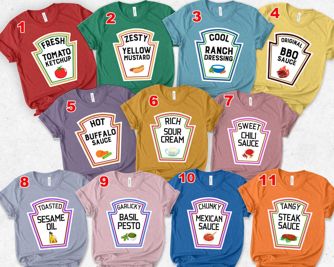 Group Condiment Matching Shirt,group Halloween Costume, Roup Party ...