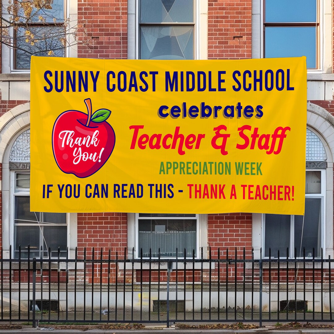 Teacher Appreciation Banner Thank You Teacher Banner, High School ...