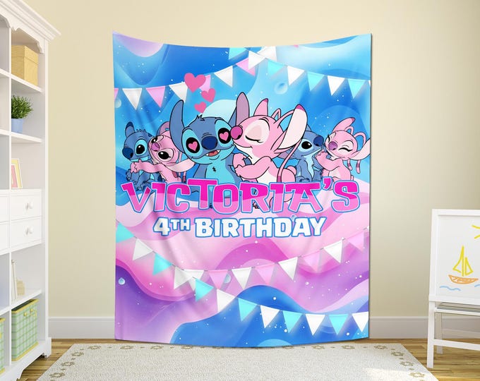 Lilo and Stitch Family Birthday Backdrop/lilo and Stitch Birthday ...