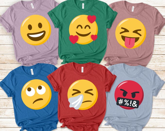 13 Pack Printable Emoji Iron on Transfers for Shirts, Emoji Shirt ...