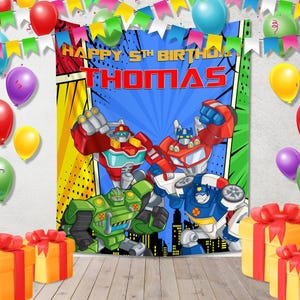 Transformers Robots Birthday Banner, Robots Birthday, Kids Birthday ...