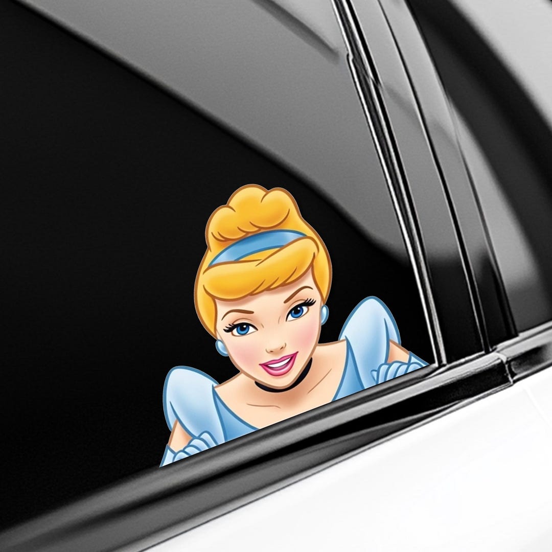 Cinderella Princess Peeker Peeking Car Window Decals - Bumper ...