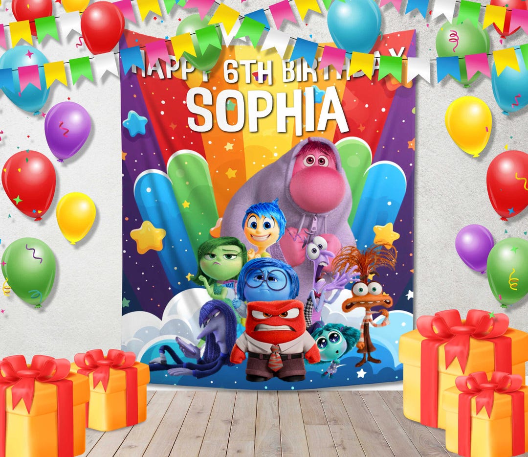 Custom Inside Out Birthday Backdrop, Inside Out Birthday Banner, Inside ...