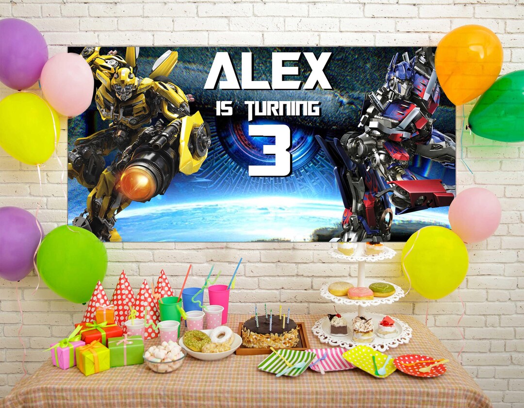 Transformers Birthday Party Backdrop/transformers Birthday Banner ...