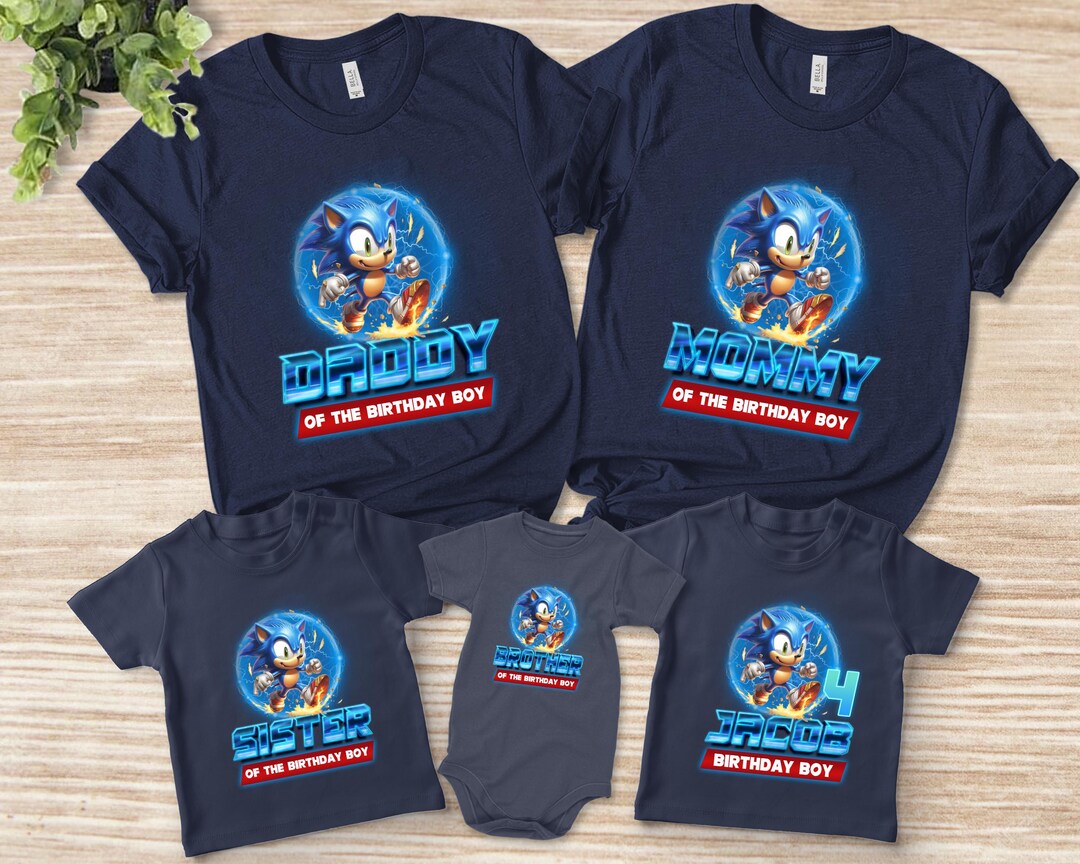 Personalized Sonic Birthday Shirt, Custom Sonic Shirt, Sonic Hedgehog ...
