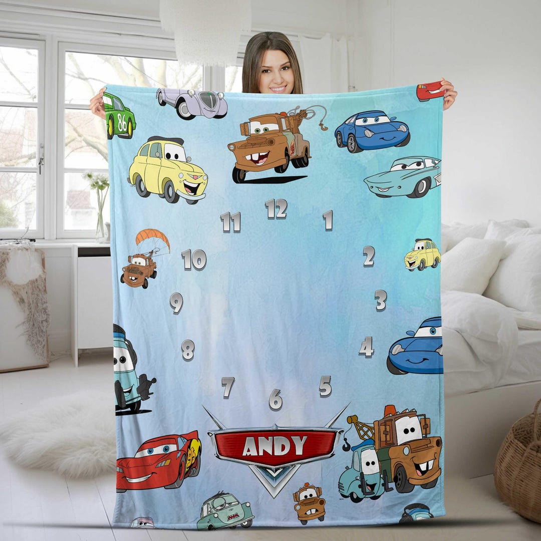 Personalized Disney Cars Milestone Blanket/custom Pixar Cars Blanket ...