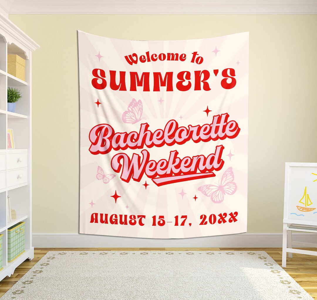 Retro Bachelorette Party Welcome Backdrop 70s Bachelorette Welcome ...