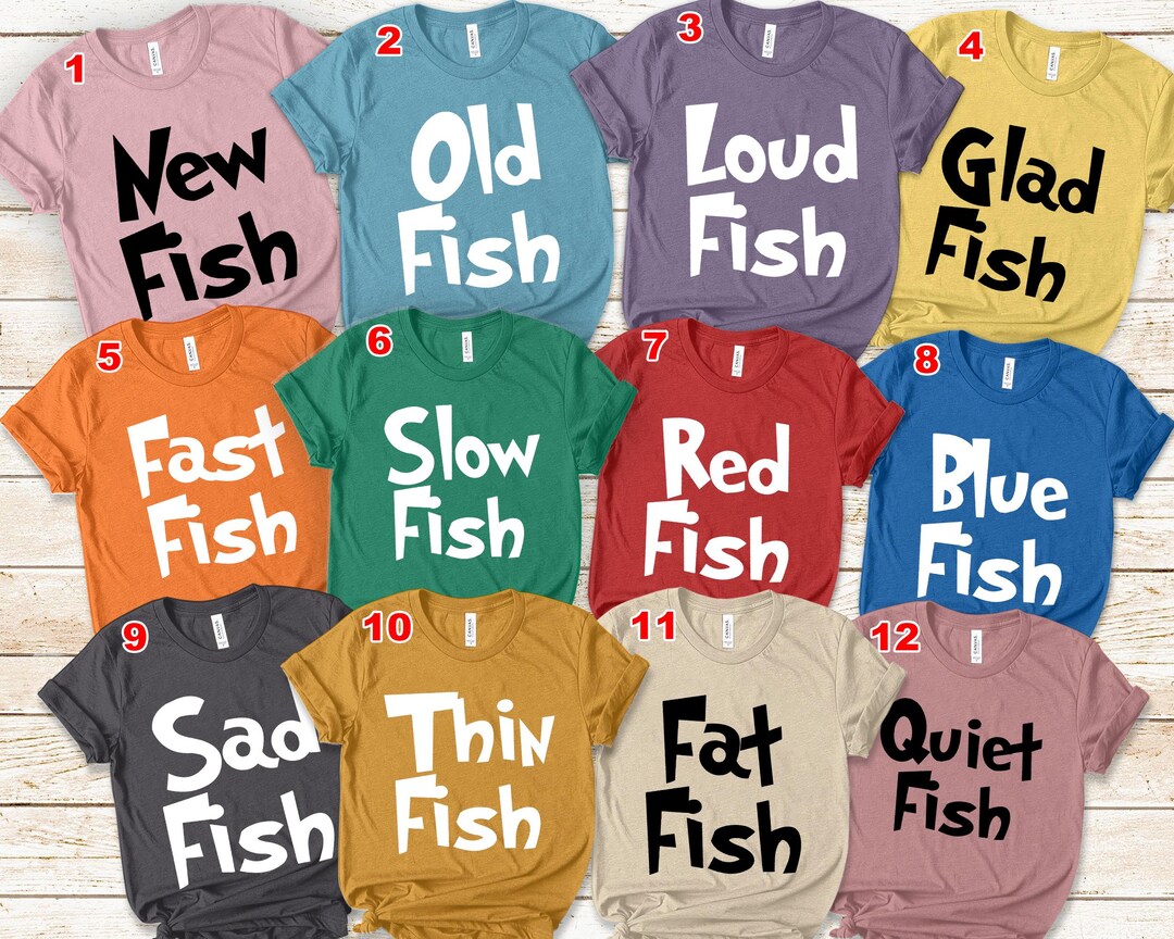 One Fish Two Fish Group Shirts/one Fish Two Fish Blue Fish Red Fish ...