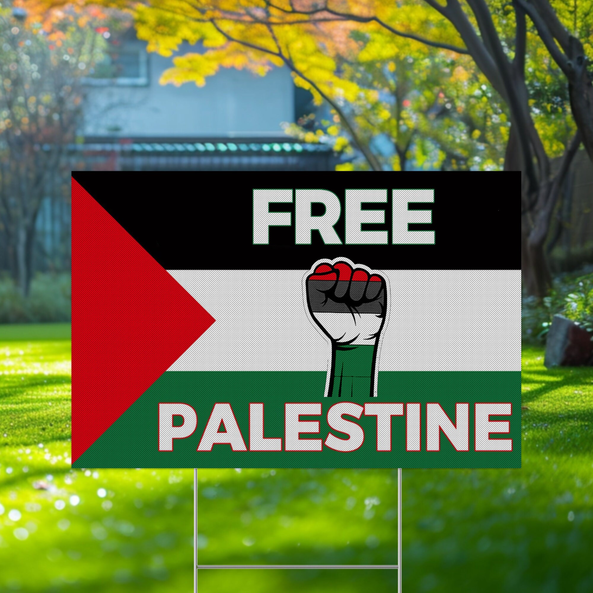 Free Palestine Yard Sign With H Stake, Peace Yard Sign, Palestine Yard ...
