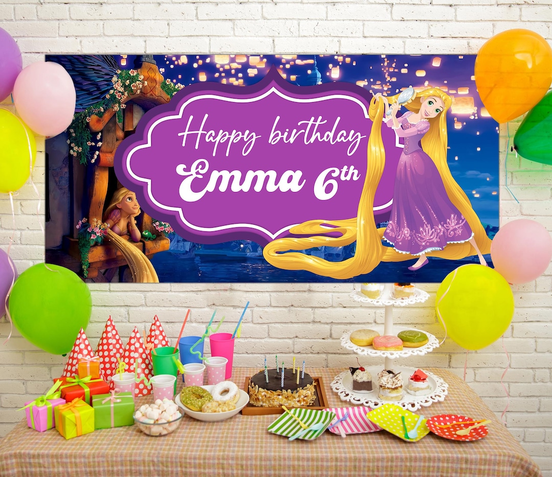 Tangled Rapunzel Backdrop, Tangled Rapunzel Banner, Tangled Rapunzel ...