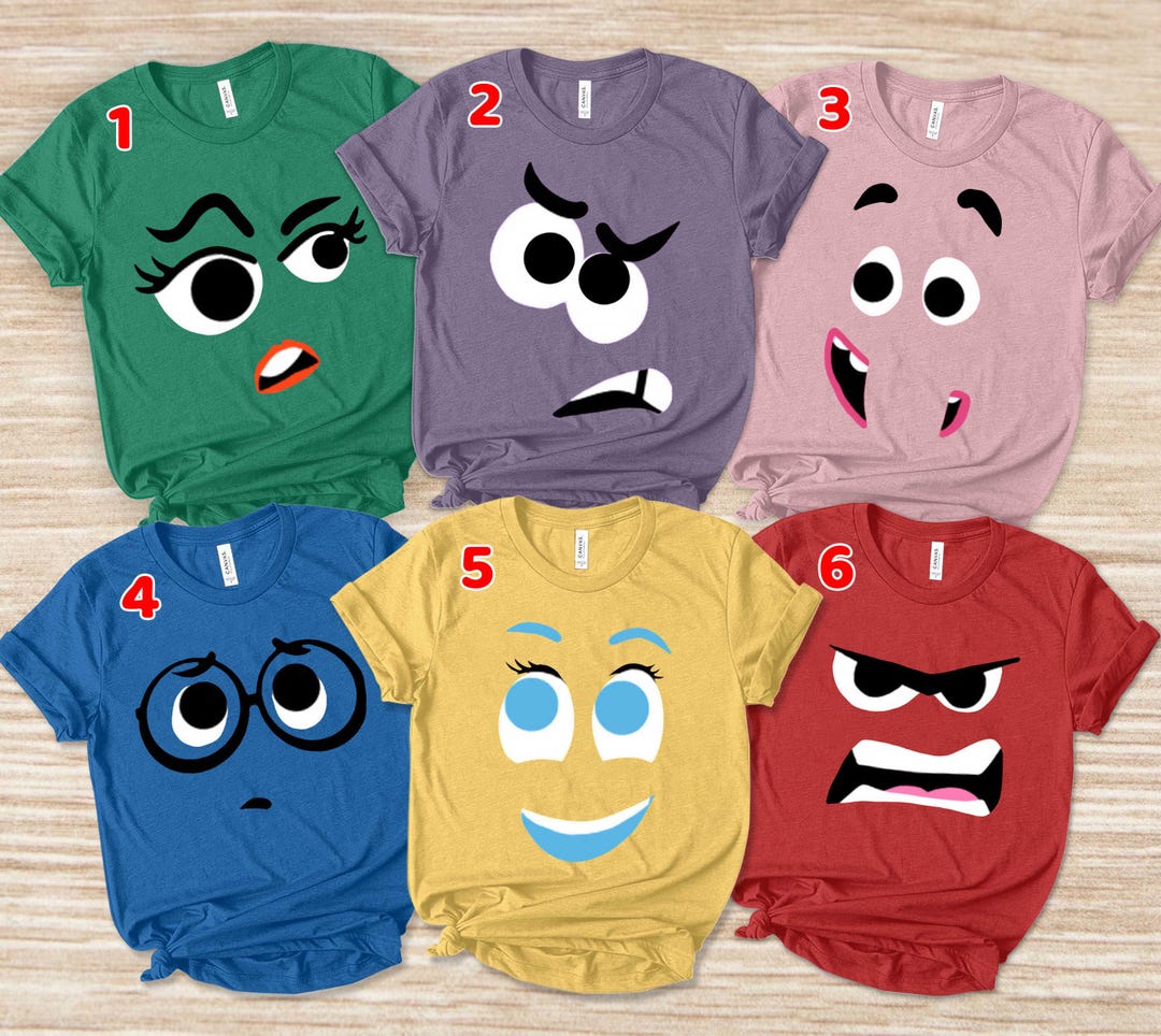 Inside Out Characters Costume, Inside Out Shirt, Inside Out Group ...
