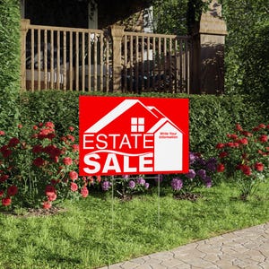 Estate Sale Yard Signs With Stakes Double Sided Large Open House Signs ...