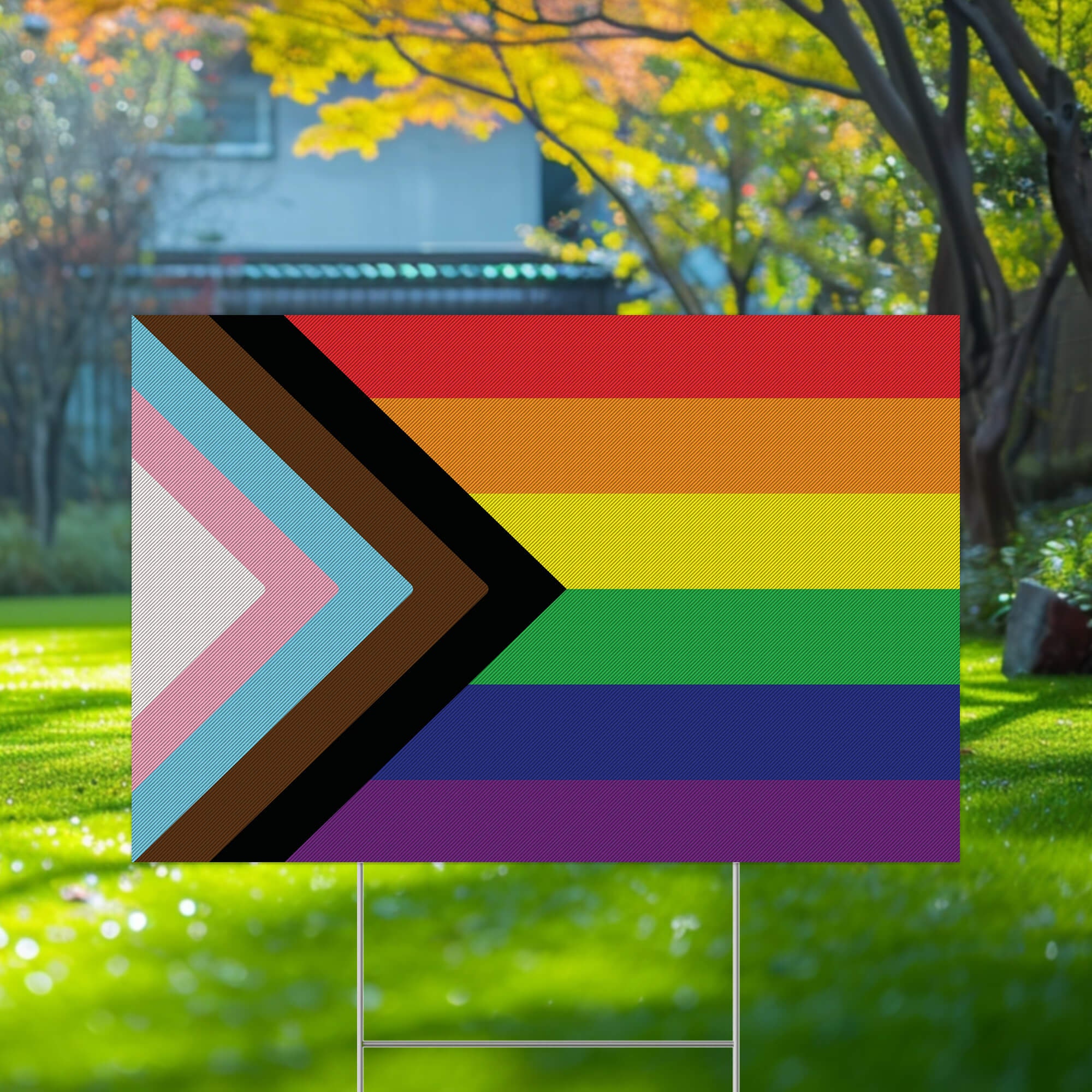 LGBTQ Pride Flag Yard Sign With H Stake Pride Support Outdoor Lawn Sign ...