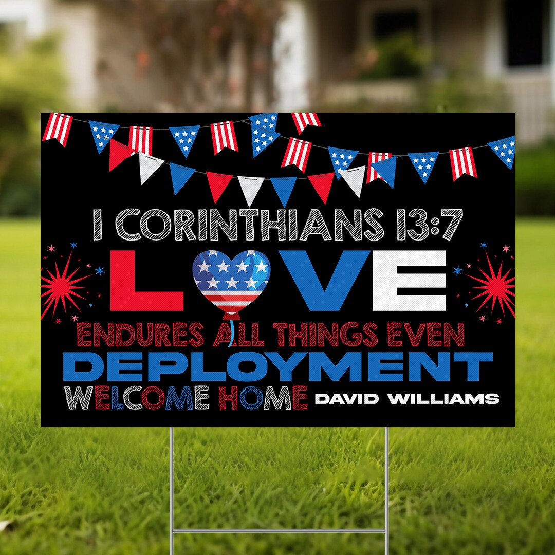 Military Homecoming Sign, Deployment Welcome Home Poster, Corinthians ...