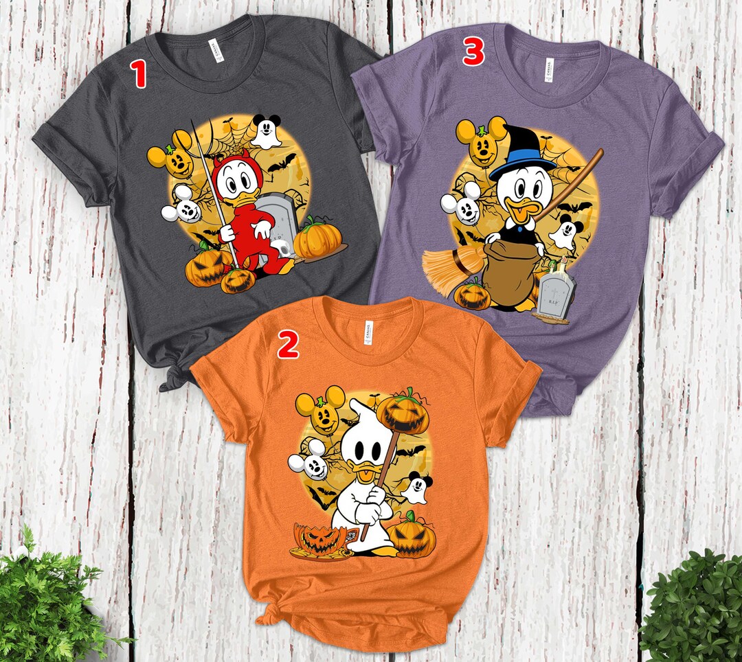 Disney Duck Tales Huey Dewey Louie Halloween Pumpkin Costume Shirt ...