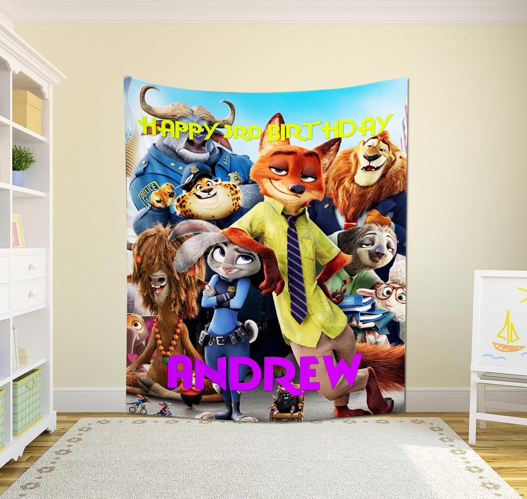 Zootopia Birthday Banenr, Disney for Birthday Party Supplies Zootopia ...