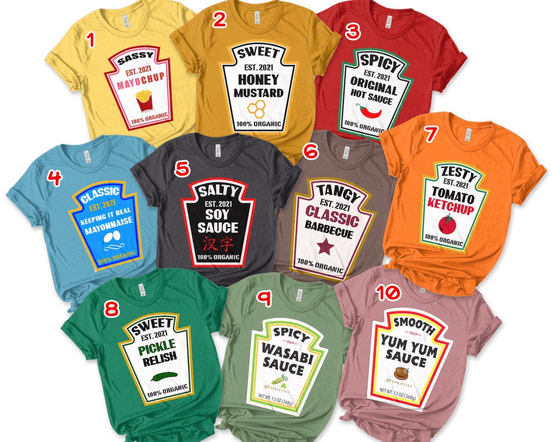 Group Condiments Shirts, Matching Condiment Halloween Costume Party ...