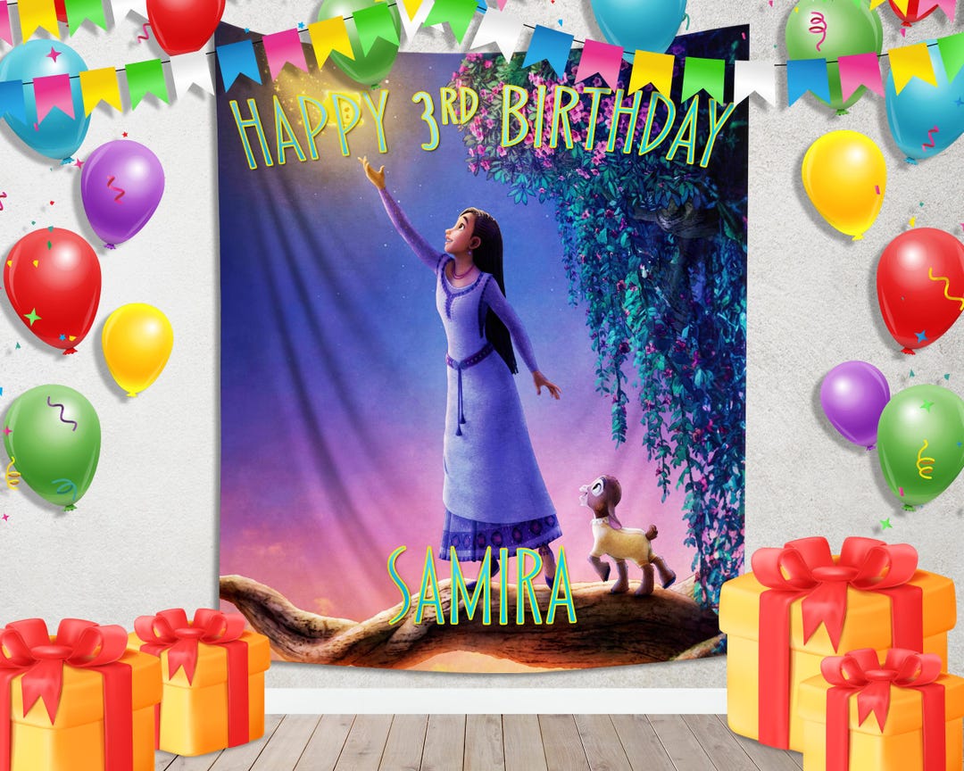 Wish Birthday, Wish Birthday Banner, Custom Wish Backdrop, Kids ...