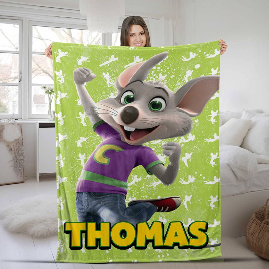 Personalized Chuck E Cheese Blanket, Chuck E Cheese Baby Blanket, Chuck ...