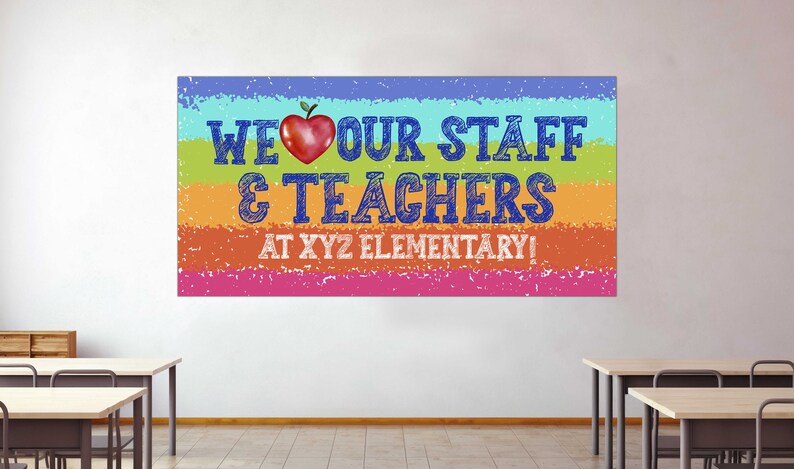 Teacher Appreciation Banner, Customized for School and Sponsor E2HU35 ...