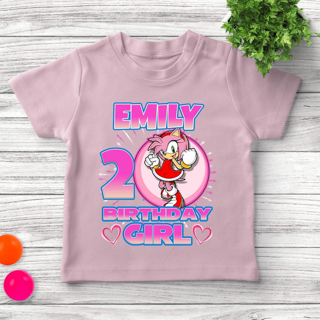 Personalized Sonic Amy Rose Birthday Shirt/sonic Amy Birthday Boy Shirt ...