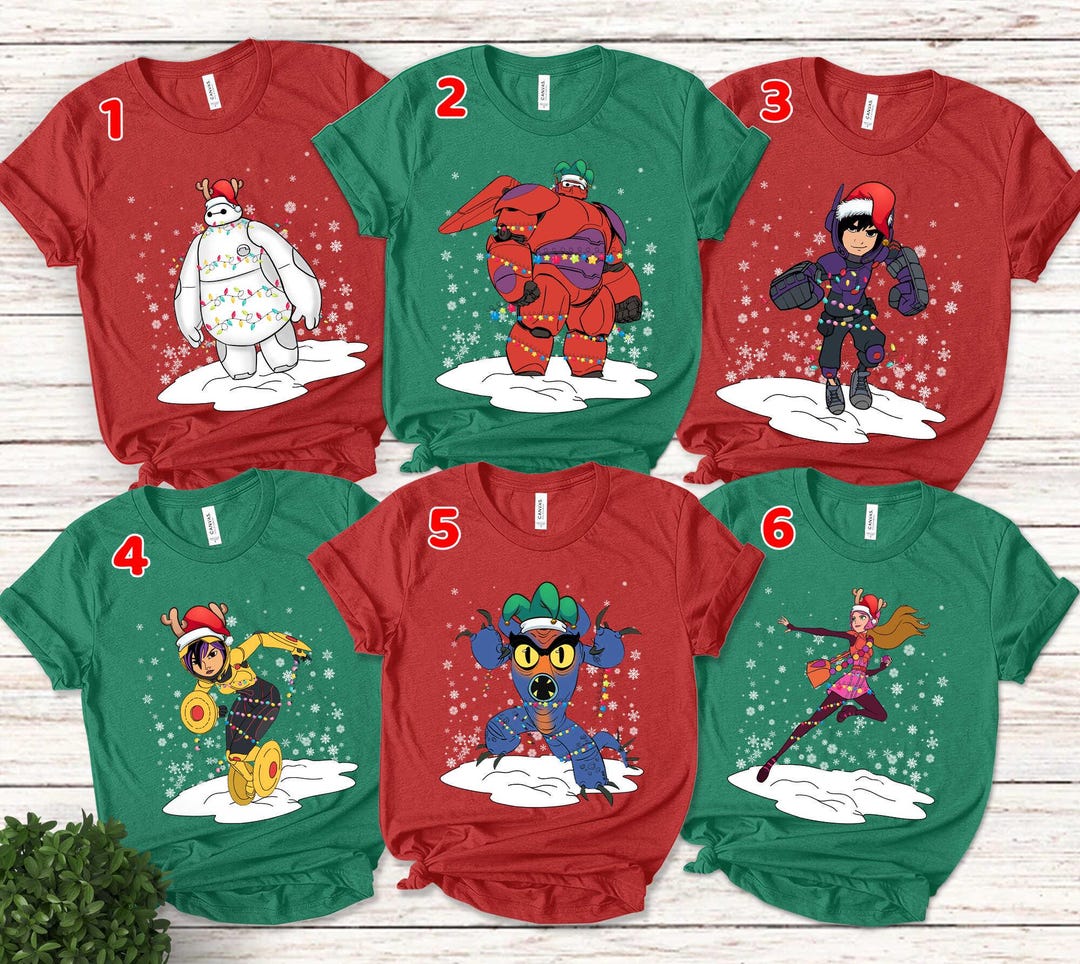 Big Hero 6 Cute Santa Baymax Christmas Lights Shirt, Mickey and Friends ...