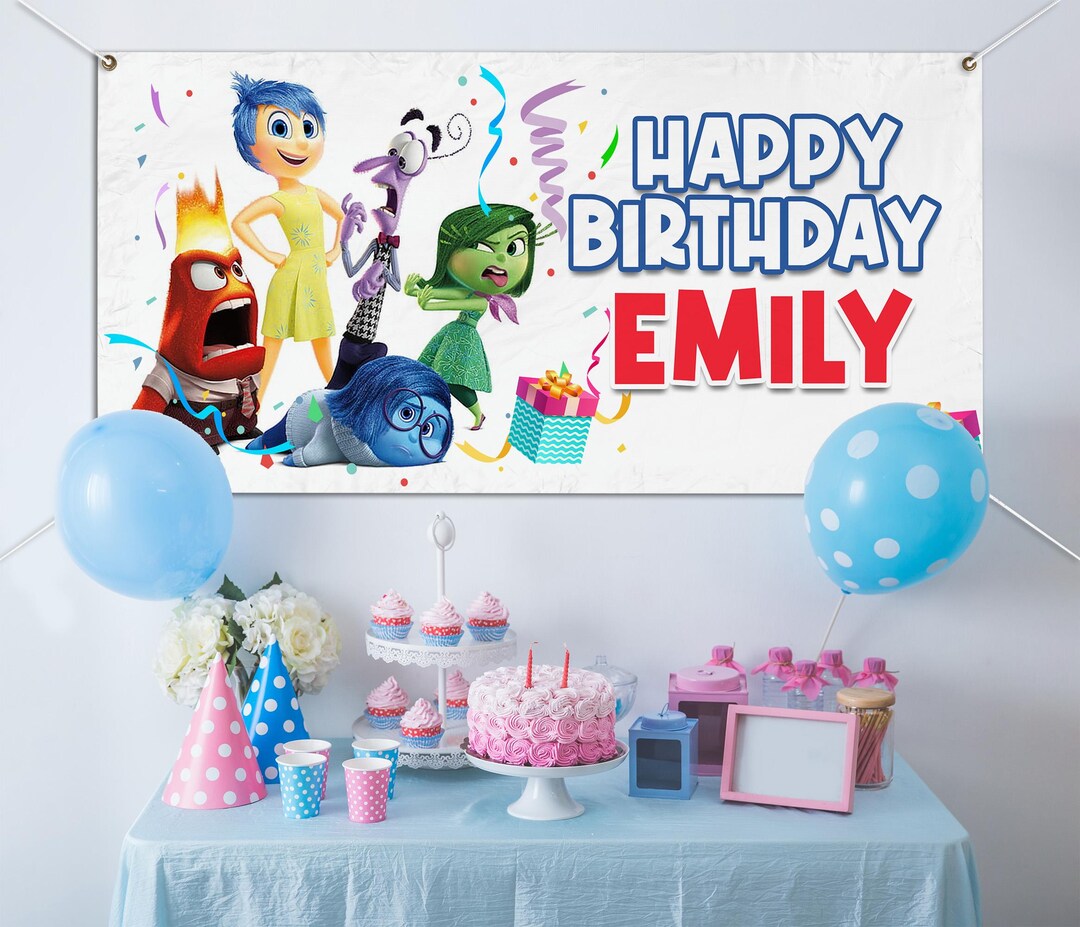 Inside Out Backdrop, Inside Out Birthday Party Banner Decoration SJ4W12 ...