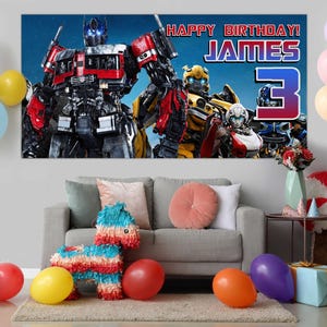Transformers Birthday Party Backdrop/transformers Birthday Banner ...