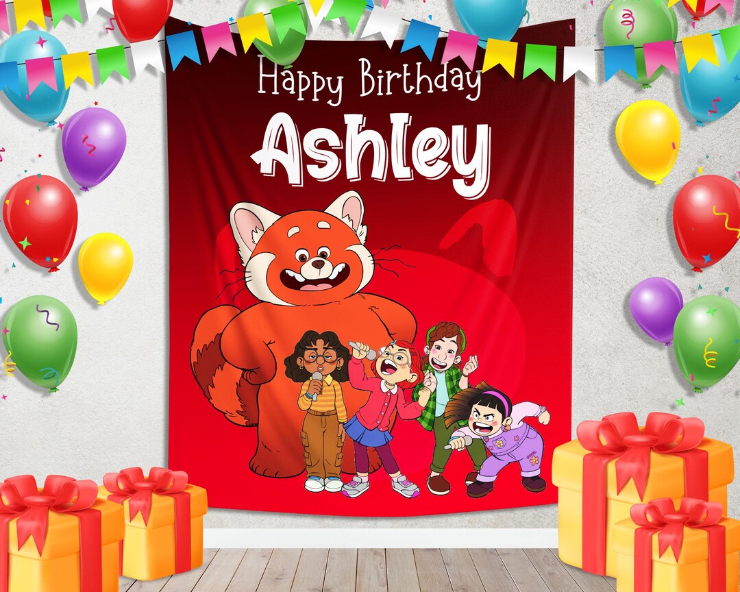 Turning Red Birthday Banner, Turning Red Movie Birthday Banner ...