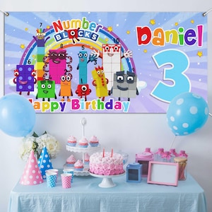 Numberblocks Birthday Backdrop/numberblocks Birthday Banner ...
