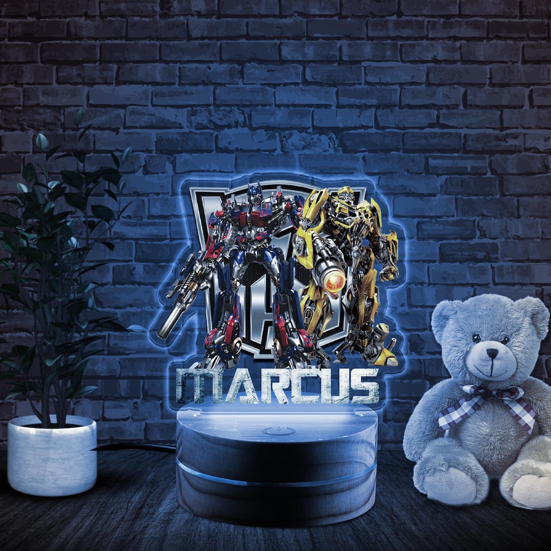 Personalised Optimus Prime Transformer Night Light, Birthday Gift Room ...