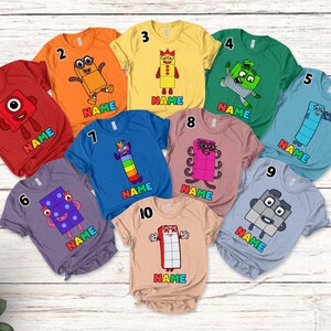 Numberblocks Shirt, Numberblocks Family Birthday Shirt, Personalized 1 ...