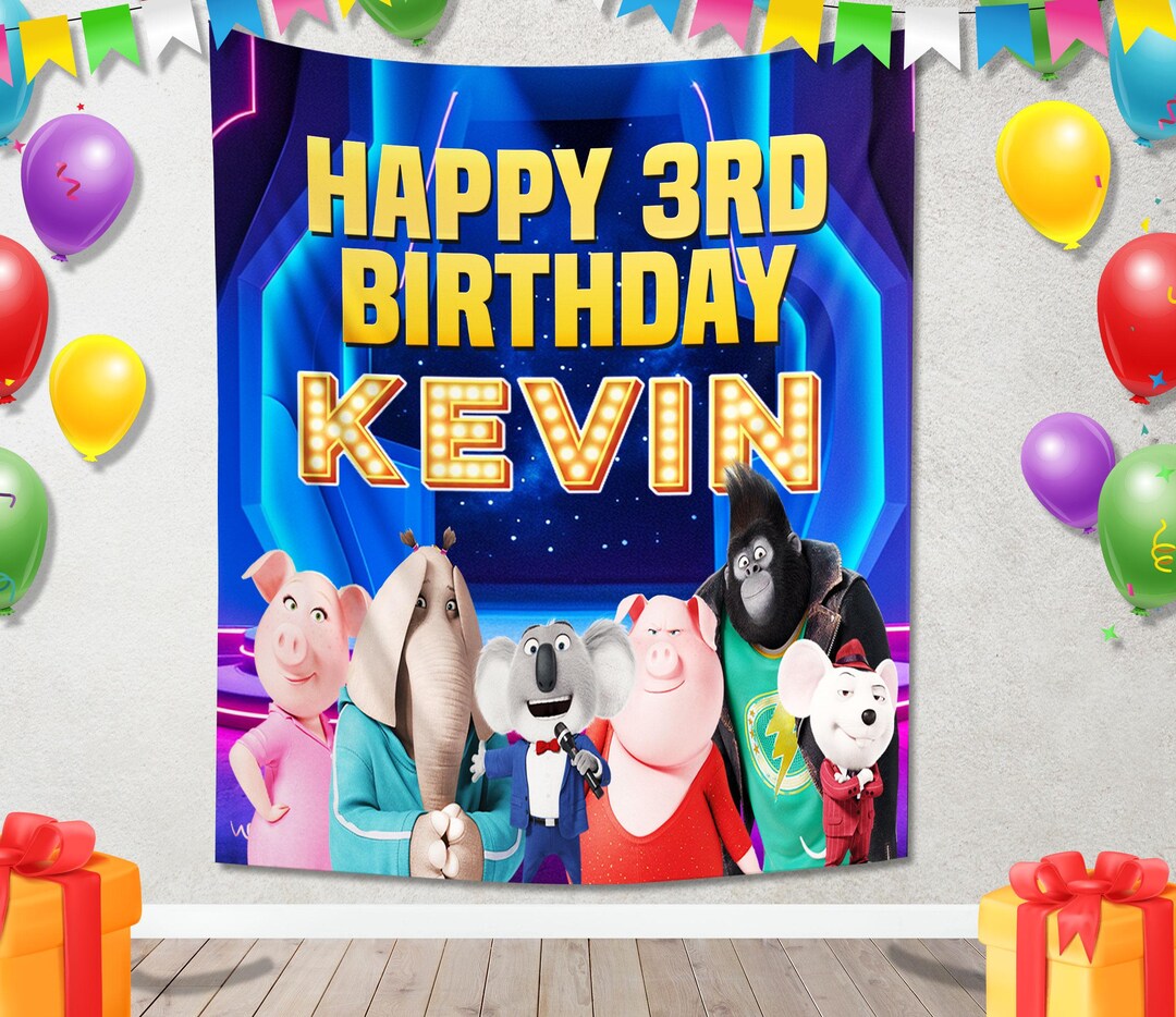 Sing Pig 2 Birthday Party Backdrop/sing 2 Birthday Banner/custom Sing ...