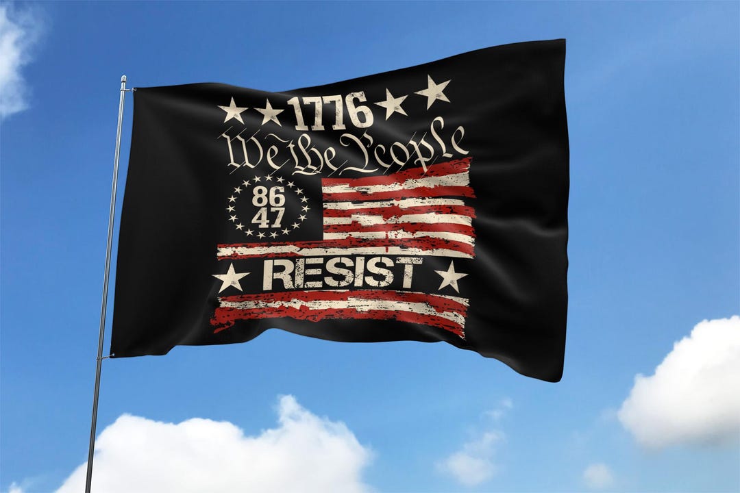 Resist 8647 Vintage Flag, Protest Flag, Subtle Anti Trump Liberal Flag ...