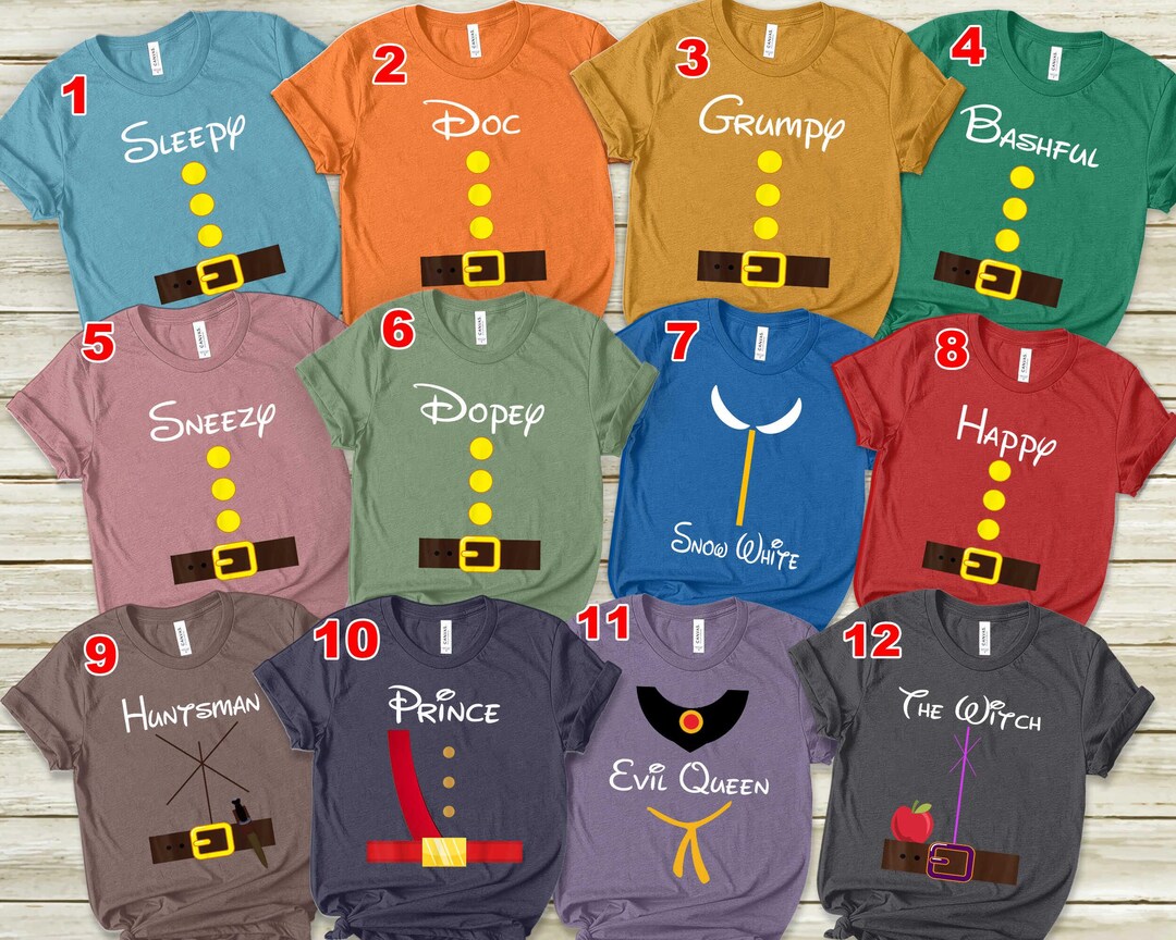 7 Dwarf Inspired Shirts & Friends, Adult, Youth, Toddler, Cosplay ...