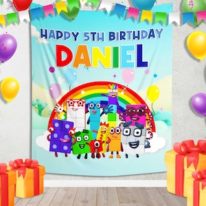 Personalized Birthday Numberblocks Banner, Party Banner, Numberblocks ...
