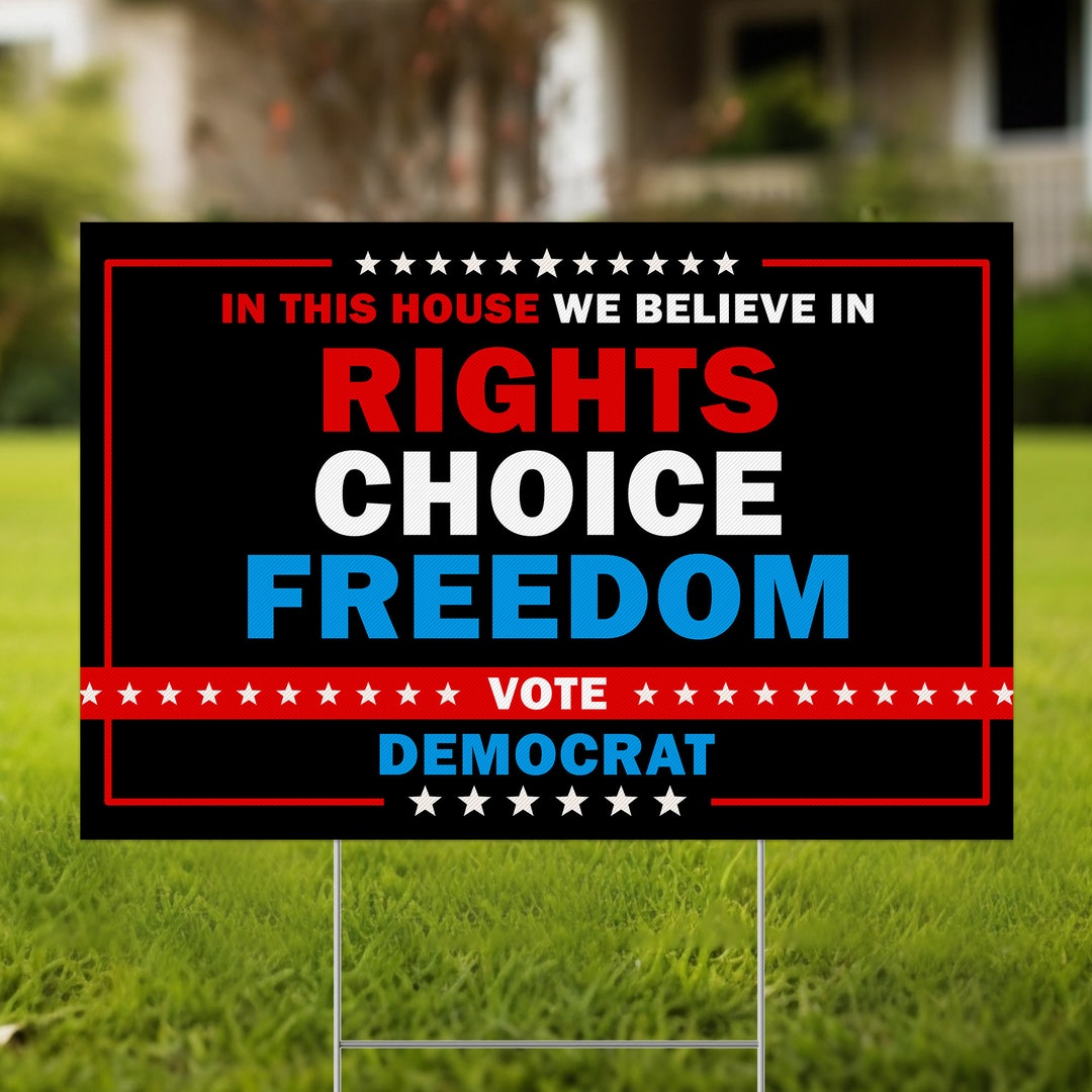 Democrat Rights Freedom Yard Sign/save Democracy Yard Sign/vote ...