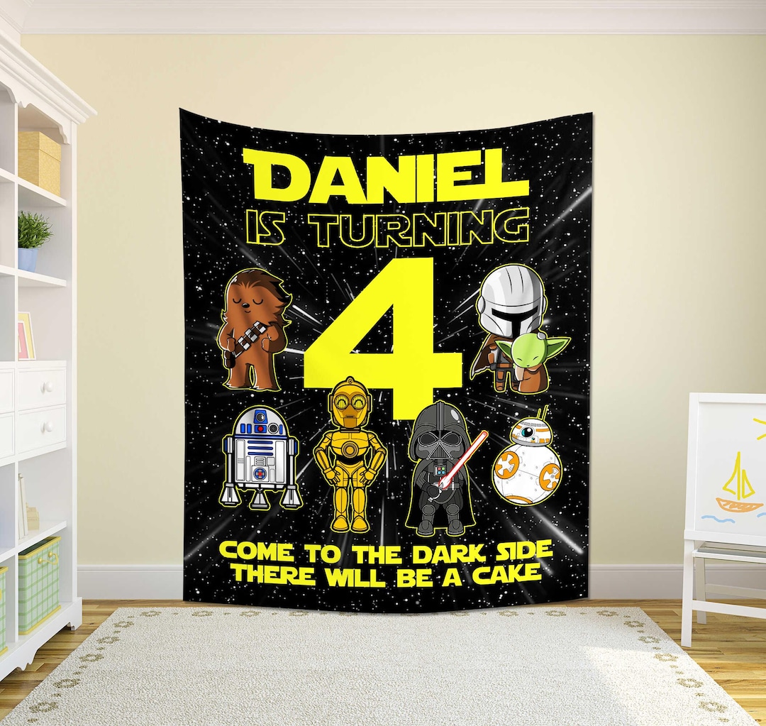 Star Wars Birthday Backdrop/star Wars Birthday Banner/custom Star Wars ...