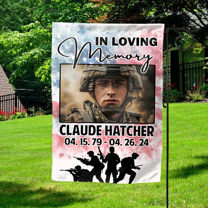Custom Military Memorial Garden Flag, in Loving Memory Flag, Sympathy ...