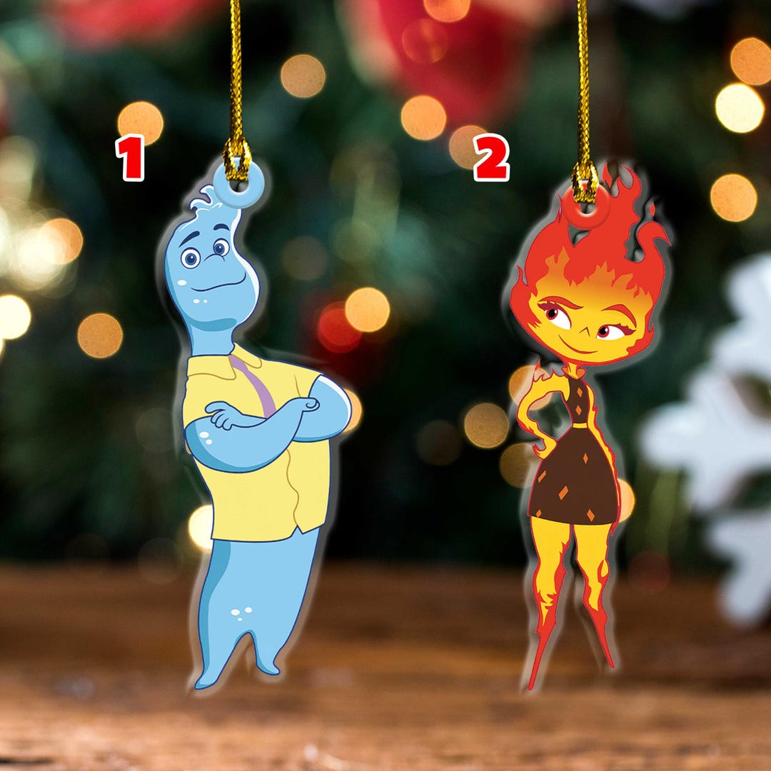 Disney Elemental Heart Pixar 2024 Ornament, Disney Elemental Christmas ...