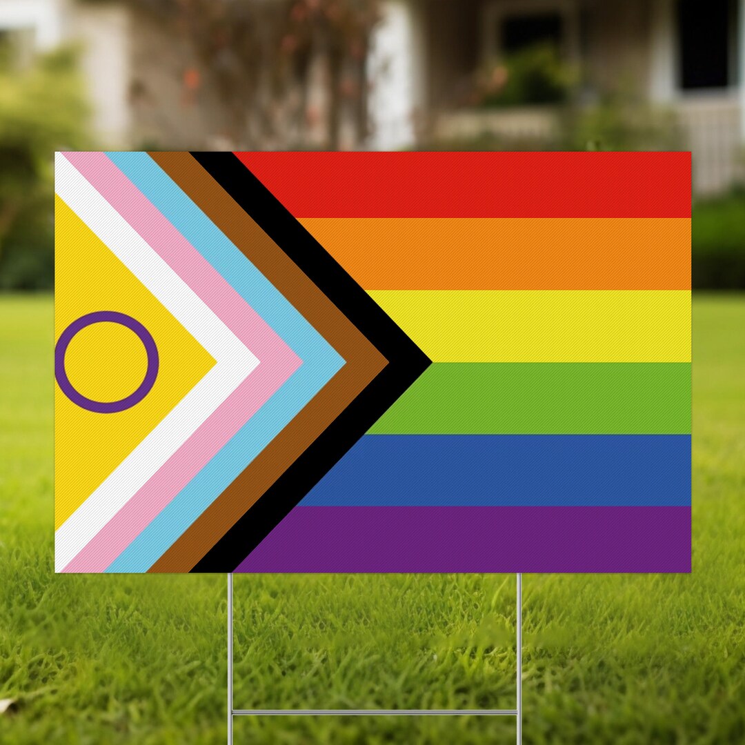 LGBTQ Rainbow Flag Yard Sign, Equal Rights Pride Yard Sign With Metal H ...