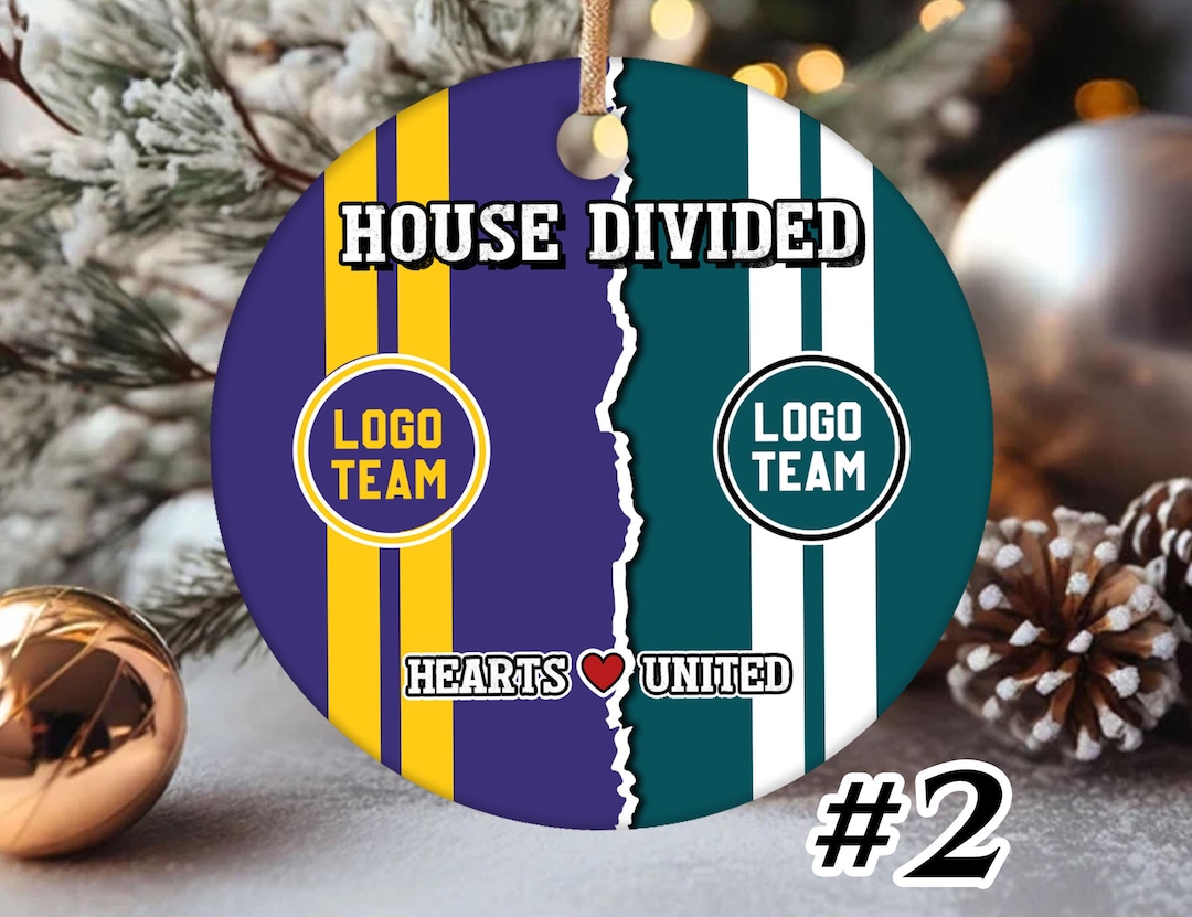 Personalize House Divided Christmas Ornament, House Divided Hanging ...