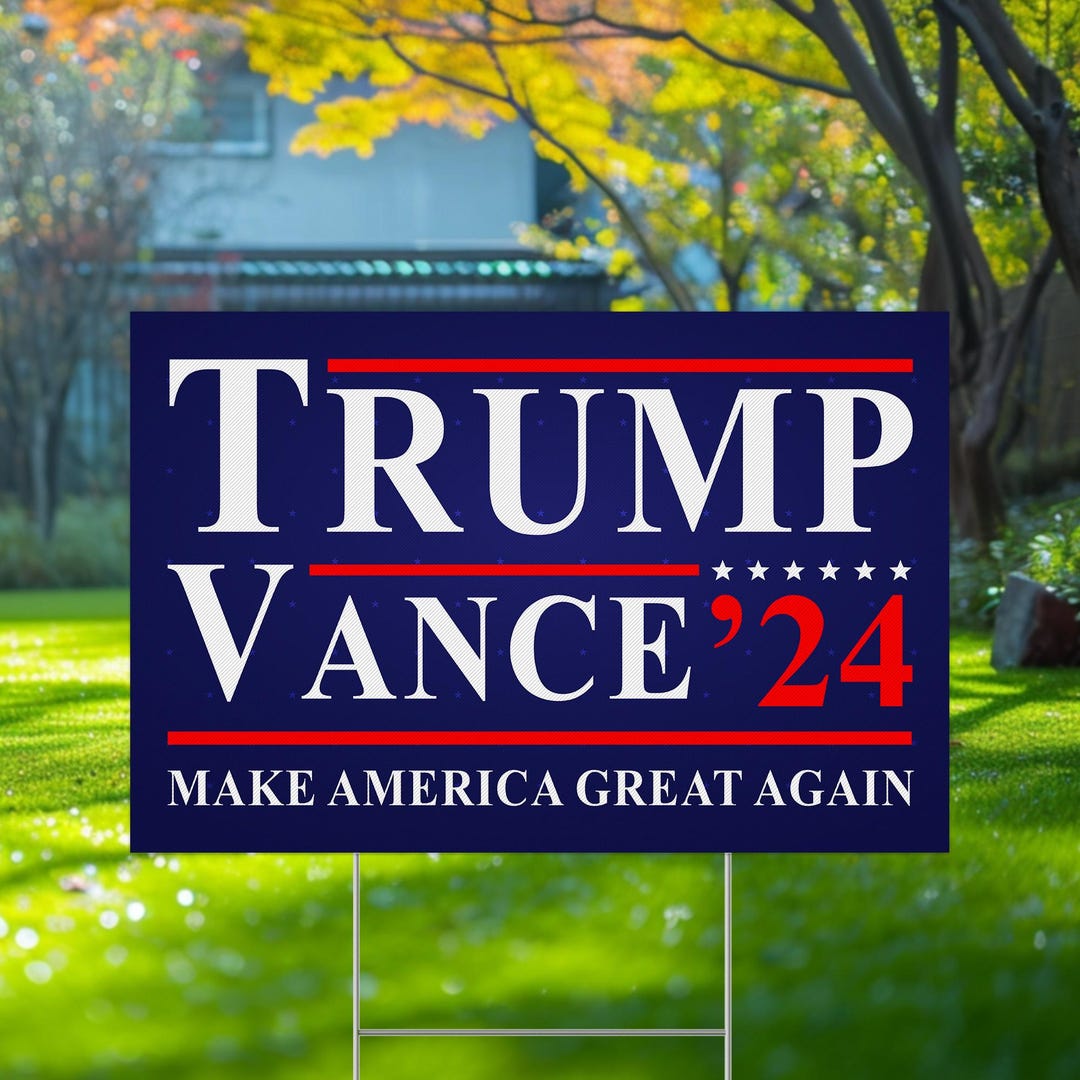 Trump Vance 2024 Yard Sign/trump JD Vance Sign/donald Trump Won Again ...