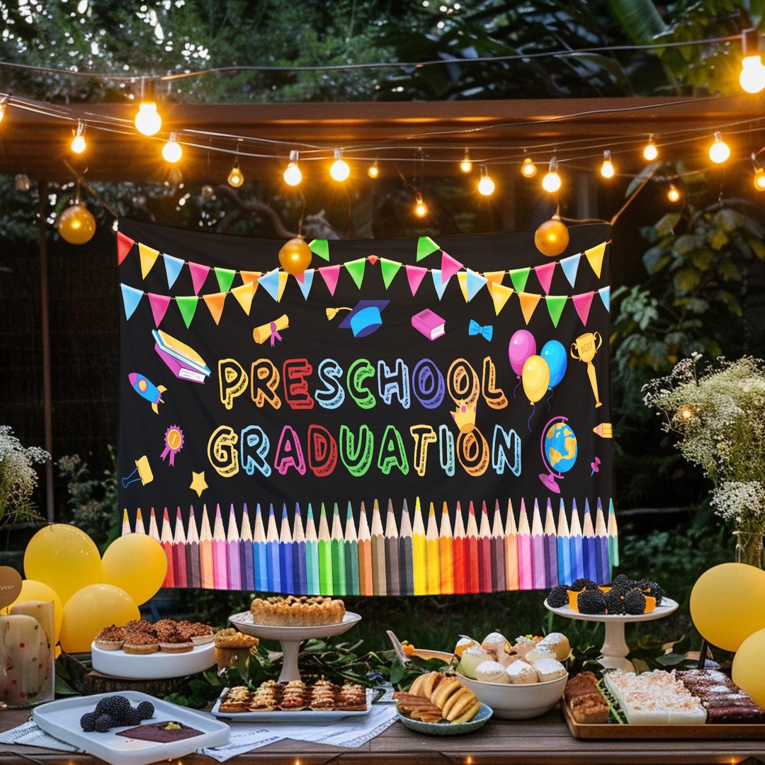 Personalized Kindergarten Graduation Vinyl Banner Preschool Pre-k ...