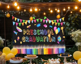 Kindergarten Graduation Vinyl Banner Personalized Preschool Pre-k ...