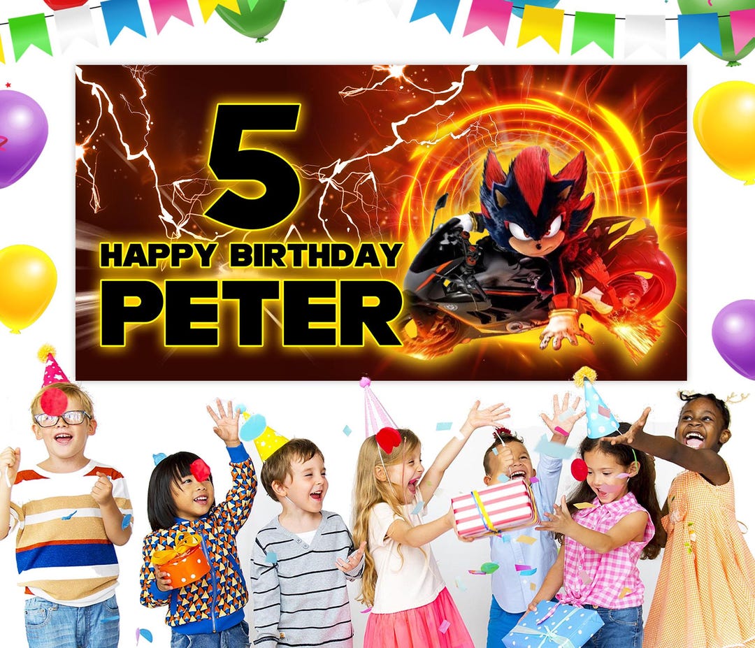 Shadow the Hedgehog Birthday Party Banner, Shadow Birthday Banner ...